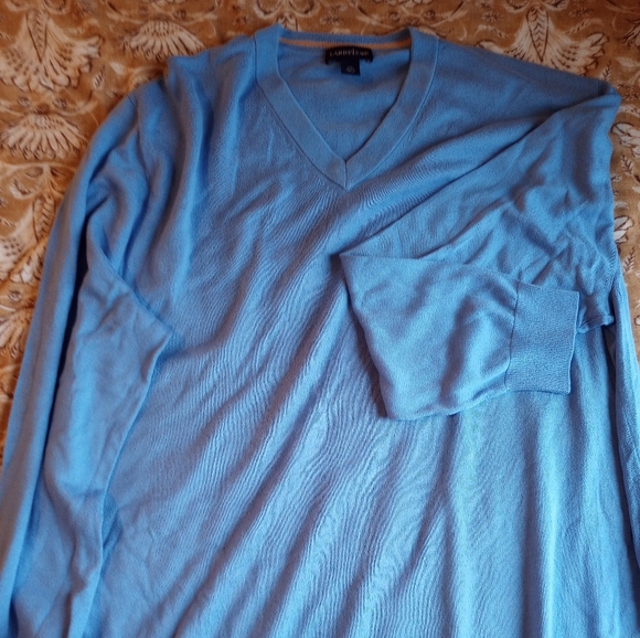 Lands' End | Sweaters | Lands End 7 Silk 30 Cashmere V Neck Periwinkle ...